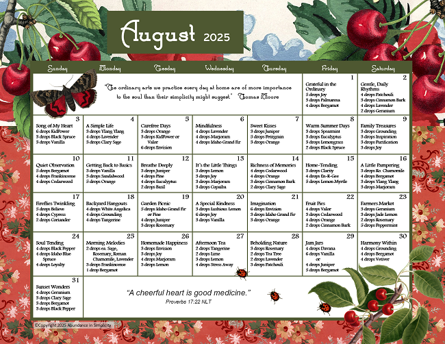 Free Diffusing Calendar – Vintage Feel with Essential Oil Blends